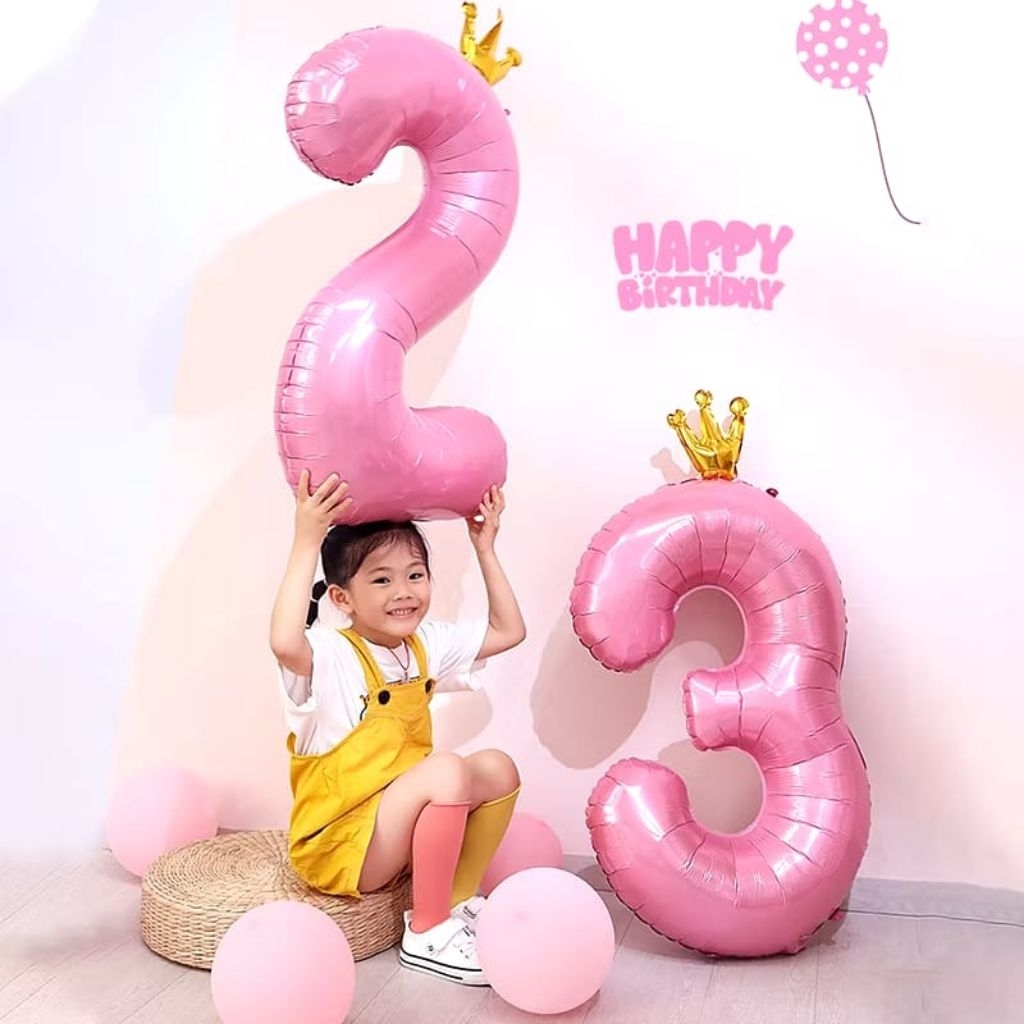 Jual Balon Foil Angka Jumbo Pastel Pink 80 Cm / Balon Angka Pastel Pink ...