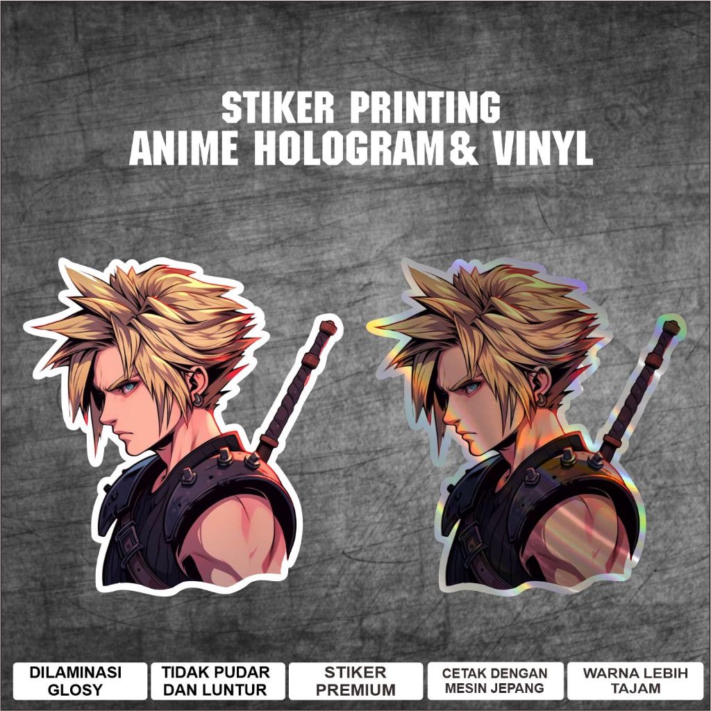 Jual final fantasy stiker cute anime stiker hologram dan vynil by 101 ...