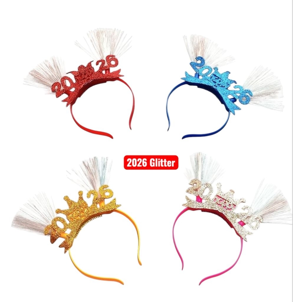 Jual 2026 Happy New Year Led Headband Bando Glitter Tahun Baru 2026 ...