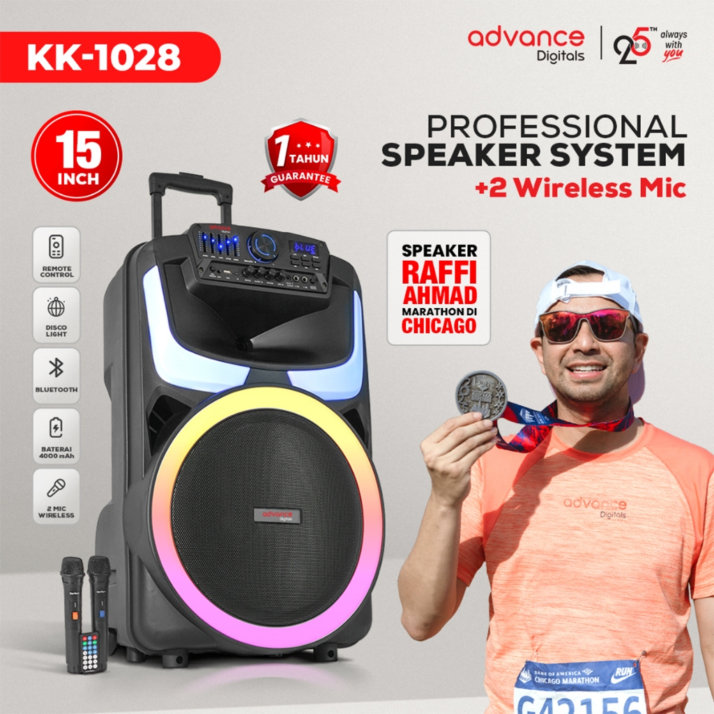 Jual Advance KK-1028 Speaker 15 Inch Super Bass 65W RMS with 2 ...