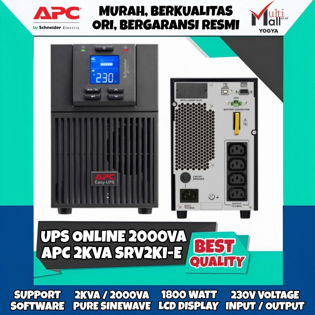 Jual APC UPS Online SRV2KI-E 2KVA 2000VA 1800 Watt Pure Sinewave LCD Display | Shopee Indonesia