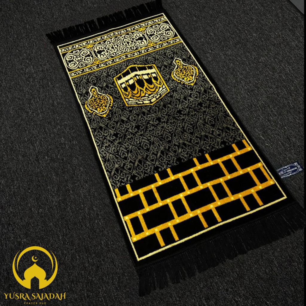Jual Yusraa Sajadah Kiswah Khusus Hitam Bahan Bludru Haluss Ketebalan ...