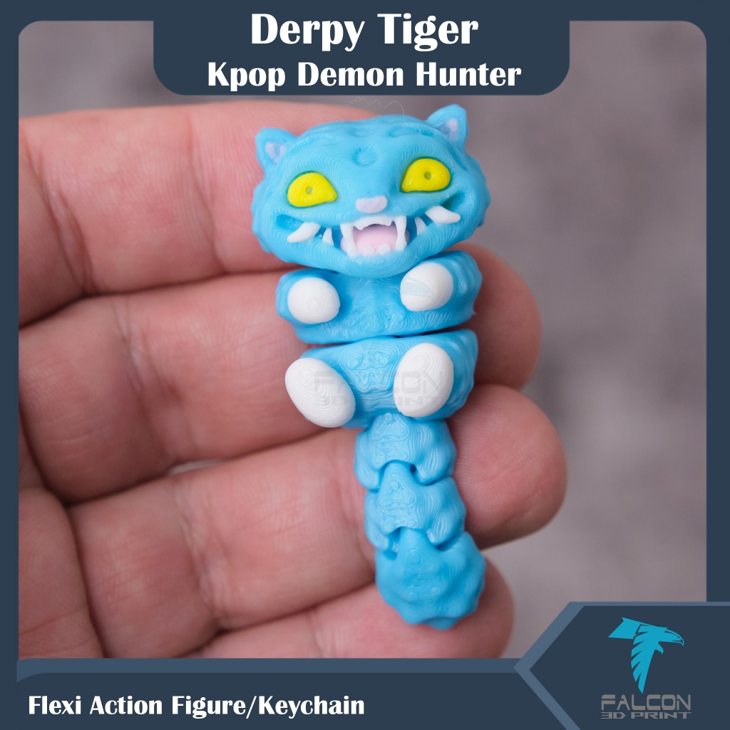 Jual Derpy Tiger Kpop Demon Hunter Flexi Action Figure Keychain Charm ...
