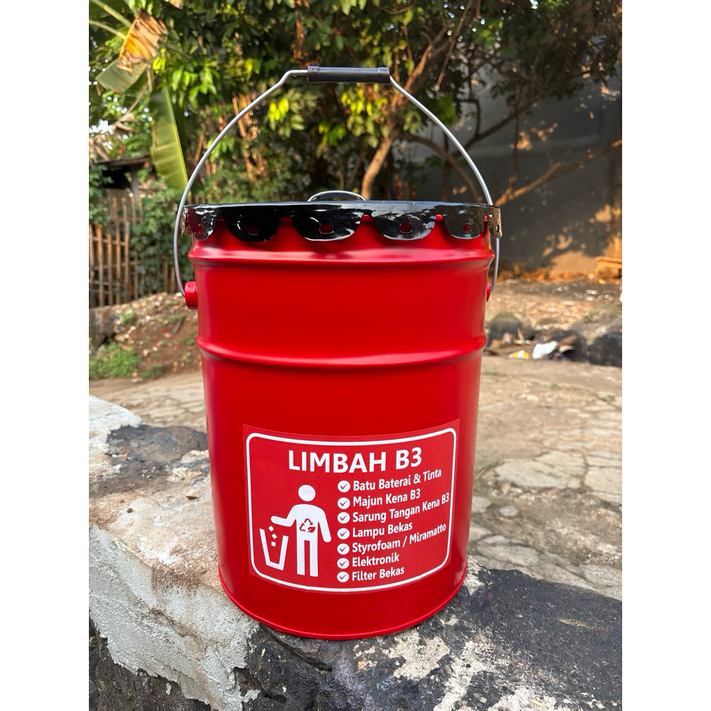 Jual TONG SAMPAH KALENG BESI B3 KAPASITAS 20L BISA UNTUK BAKAR, AWET ...
