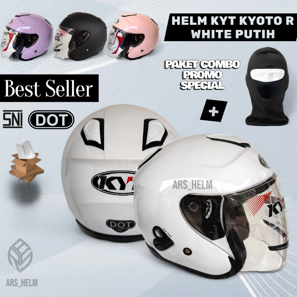 Jual HELM KYT KYOTO R SOLID WHITE|PUTIH KYT ORIGINAL | READY SIZE JUMBO ...