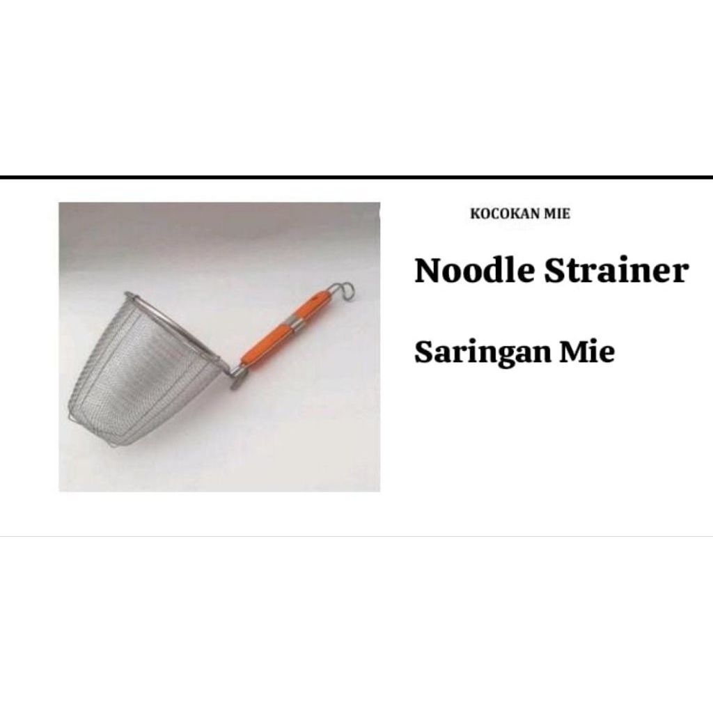 Jual Saringan Mie / Noodle Strainer Stainless Steel Gagang Kayu Tebal ...