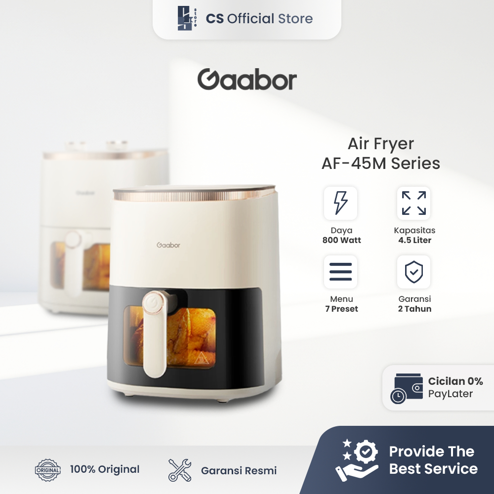 Jual Gaabor Air Fryer Low Watt 4.5L Kenop Ganda Serbaguna Anti Lengket ...