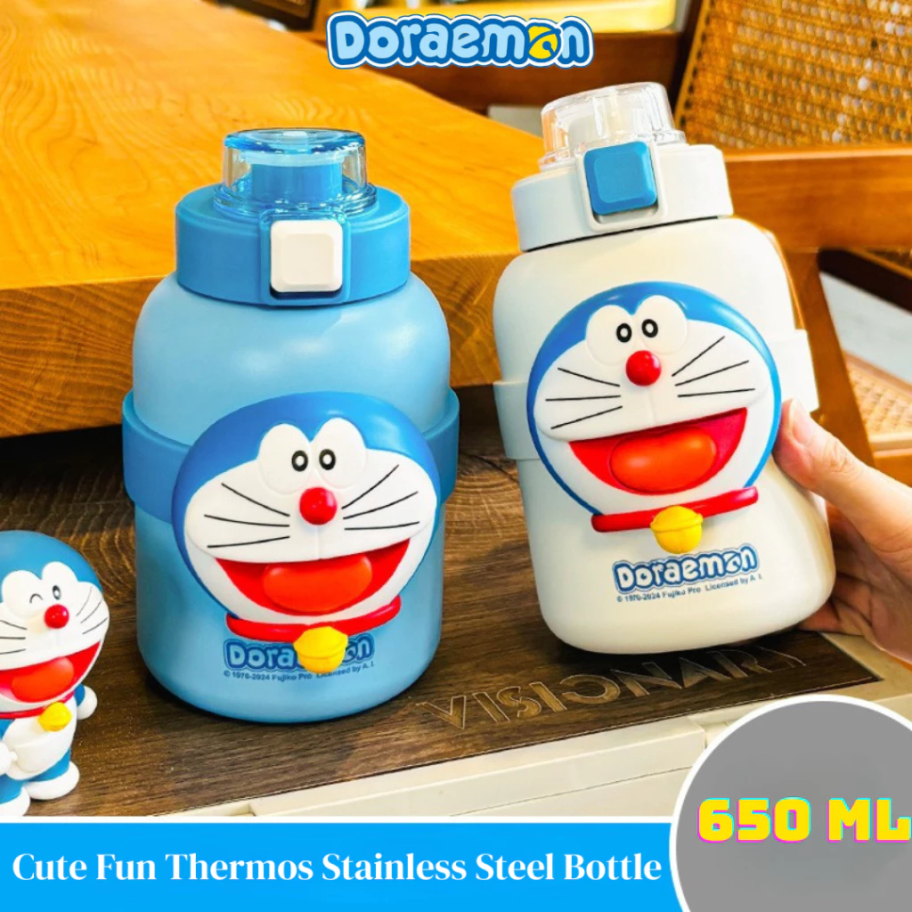 Jual Doraemon Cute Fun Thermos Stainless Steel Bottle 650ML -Tumbler ...
