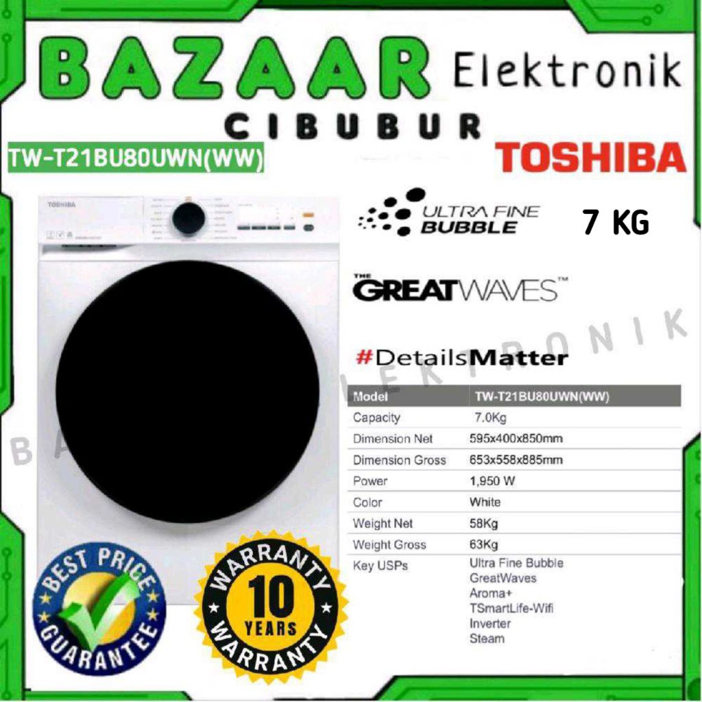 Jual Mesin Cuci Front Loading Toshiba - TW-T21BU80UWN(WW ...