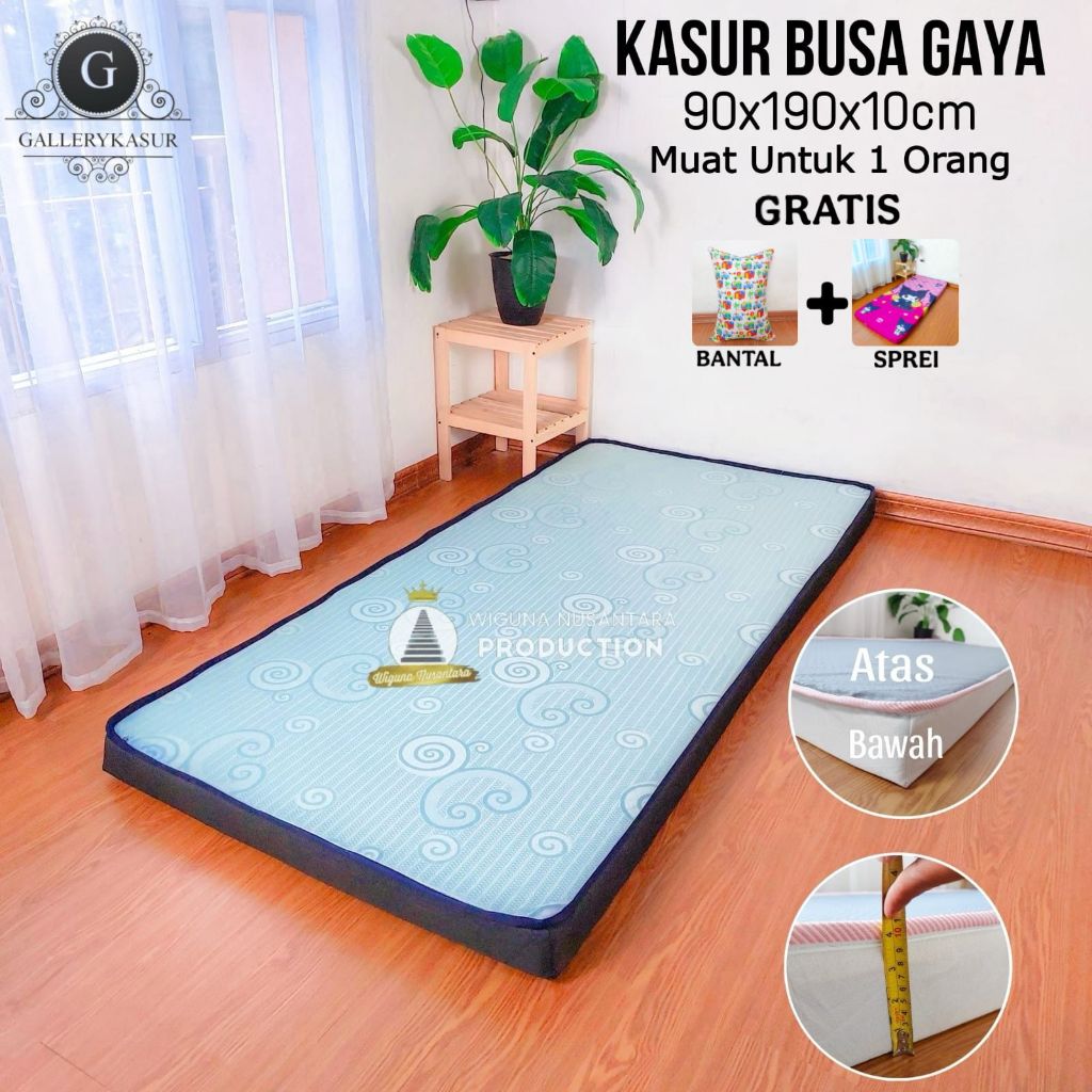 Jual Kasur Busa Gaya 90 x 190 x 10 cm GRATIS SPRE + BANTAL Muat 1 Orang ...