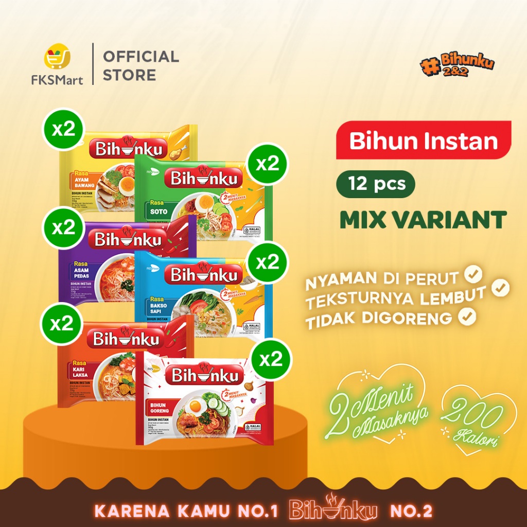 Jual Bihunku Mix Variant Paket Isi 12 | Shopee Indonesia