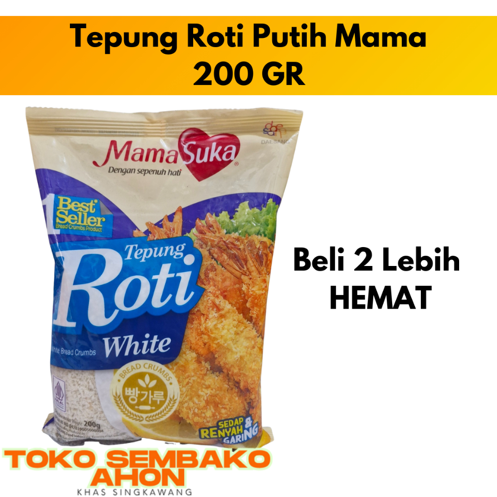 Jual Tepung Roti Putih Mama Suka / MamaSuka White Bread Crumbs 200 gr ...