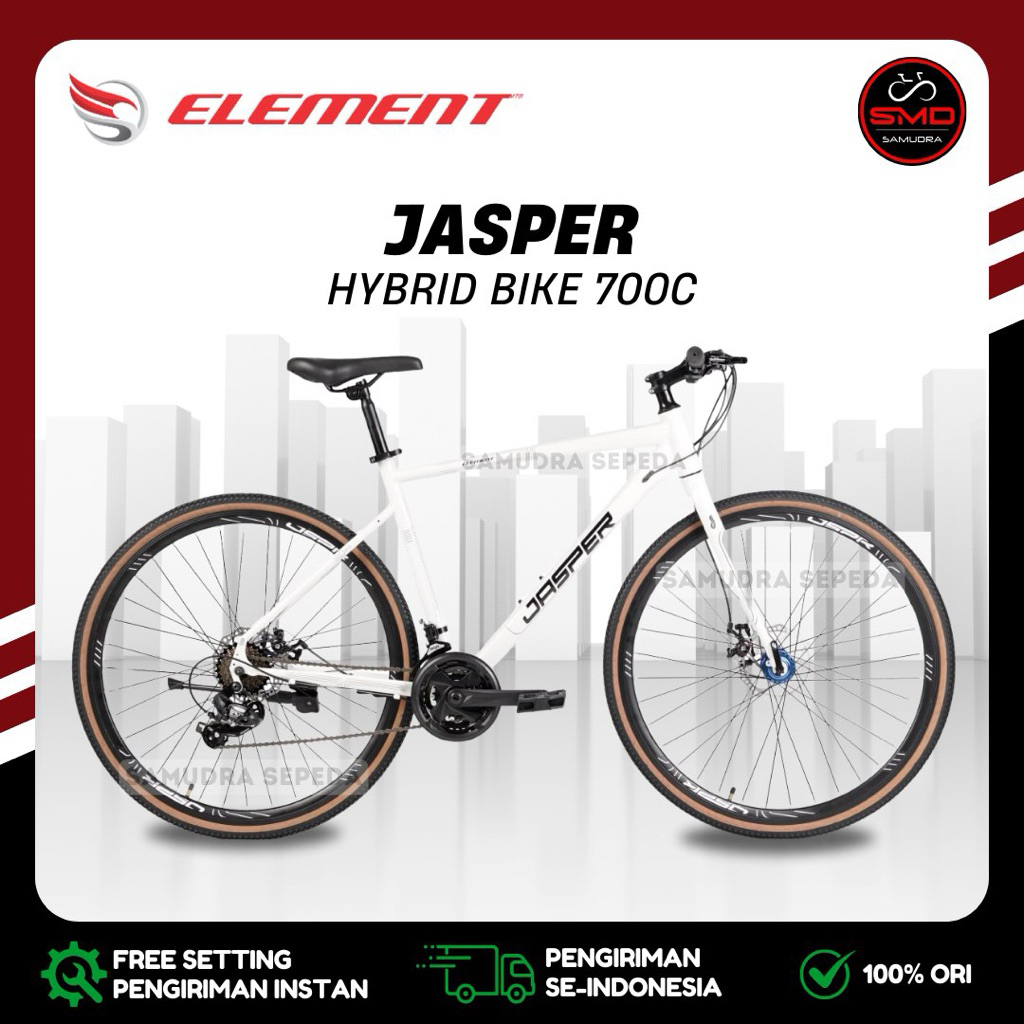Jual Sepeda Touring Hybrid 700C Gravel ELEMENT JASPER Shimano 8x3 Murah ...
