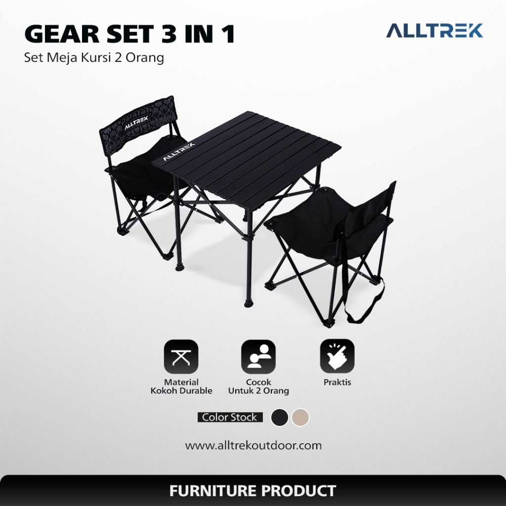 Jual ALLTREK Set Meja Kursi Camping Gear Folding Table Chair Set ...