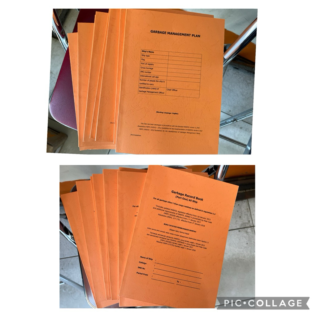Jual Garbage Management Plan dan Garbage Record book | Shopee Indonesia