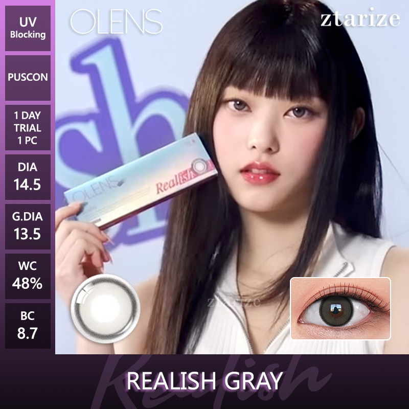 Jual ztarize - Ready Stock - Trial OLENS 🇰🇷 Realish Gray 1 Day Daily Soft Contact Lens 1 Pc ...