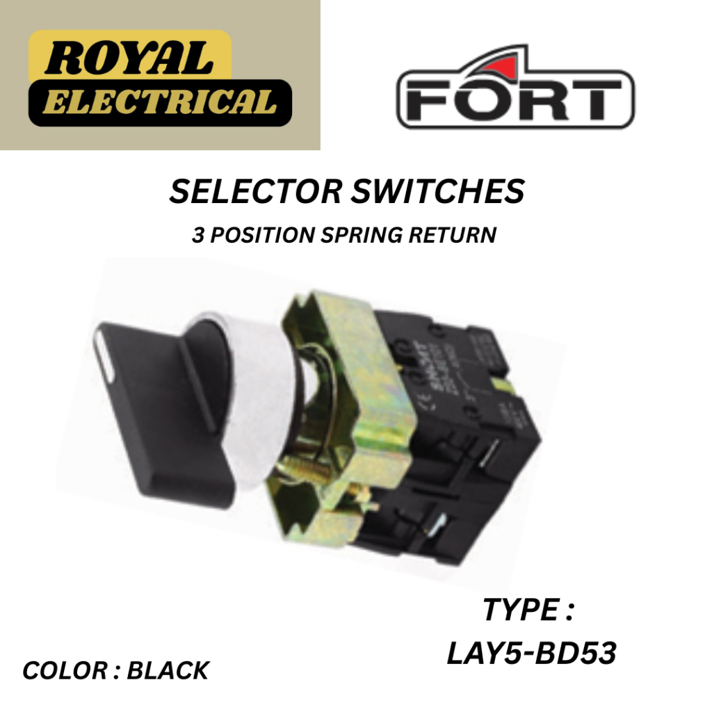 Jual FORT SELECTOR SWITCHES 3 POSITITON SPRING RETURN / 2NO / 22MM ...