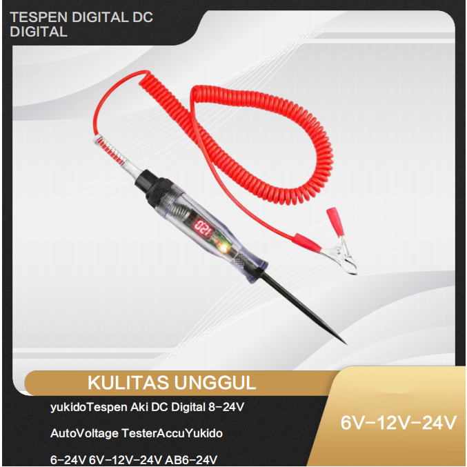 Jual Tespen Digital Dc Digital 8-24V Auto Voltage Tester Accu - AB6-24V ...