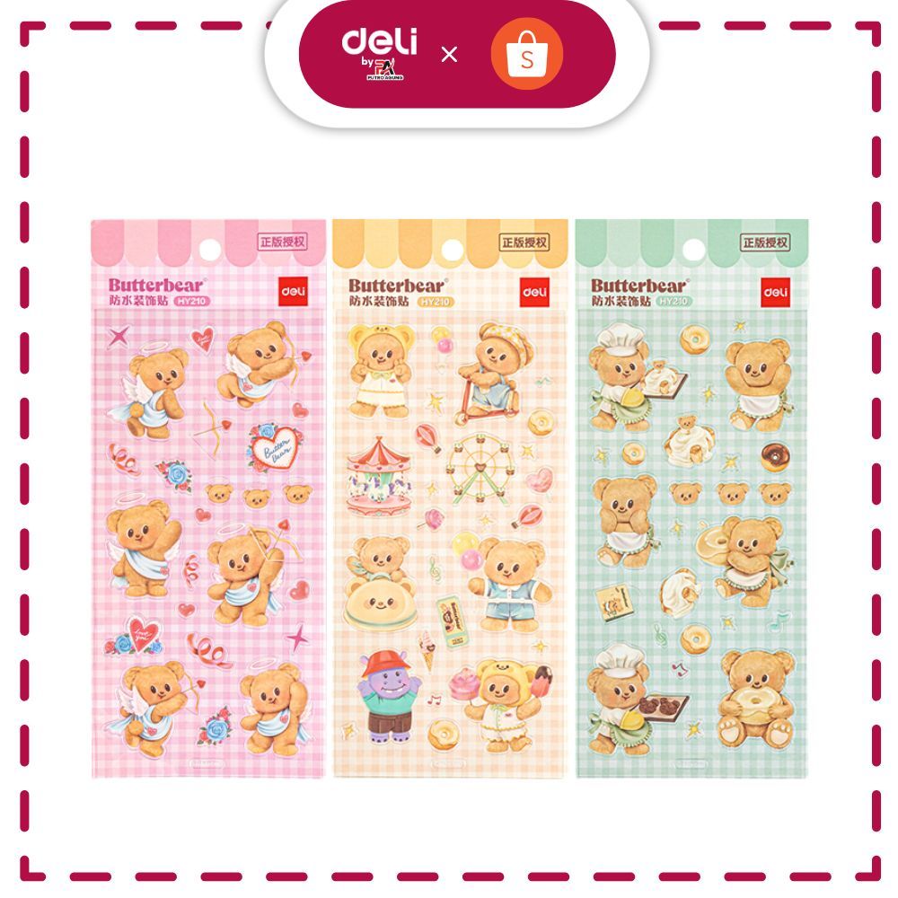 Jual Deli Butterbear Sticker Lucu HY210 | Shopee Indonesia