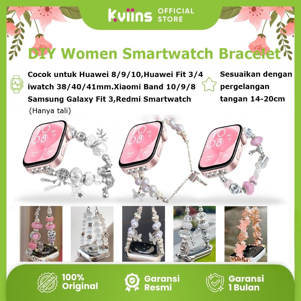 Jual Kviins Strap for Huawei Band 10/9/8, Apple Watch, Xiaomi 10, Samsung Watch Fit 3, Gelang ...
