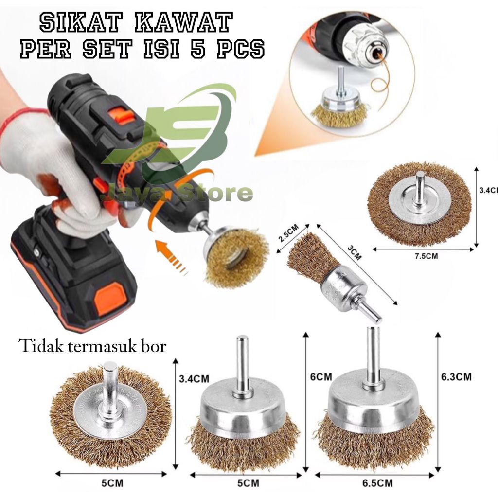 Jual Set sikat kawat kuningan Set 3pcs Set 5 pcs /wire brush /sikat ...