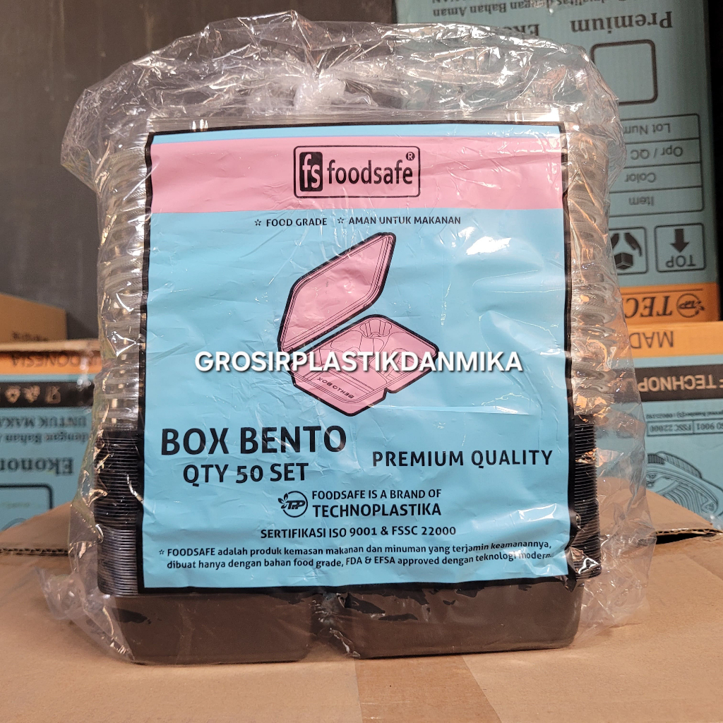 Jual MIKA BOX BENTO SEKAT 4 HIPS / BOX BENTO SEKAT 4 TAHAN PANAS ISI 50 ...