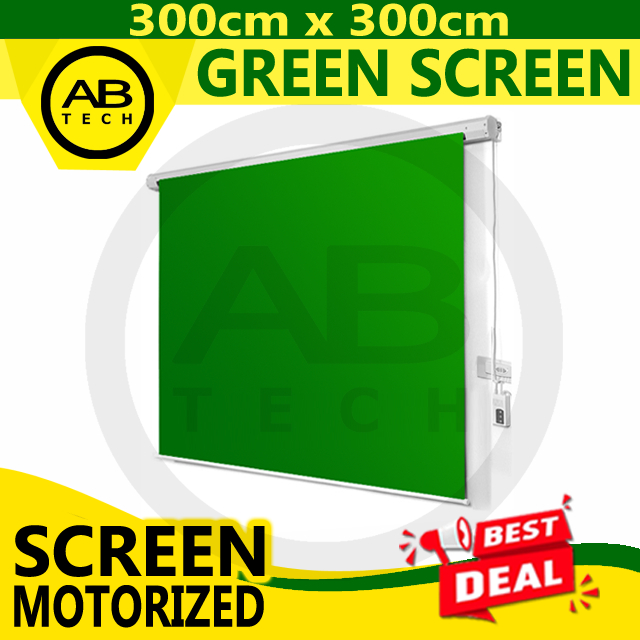 Jual Layar Green Screen Studio Motorized 120 inch Ukuran 300 x 300 cm ...