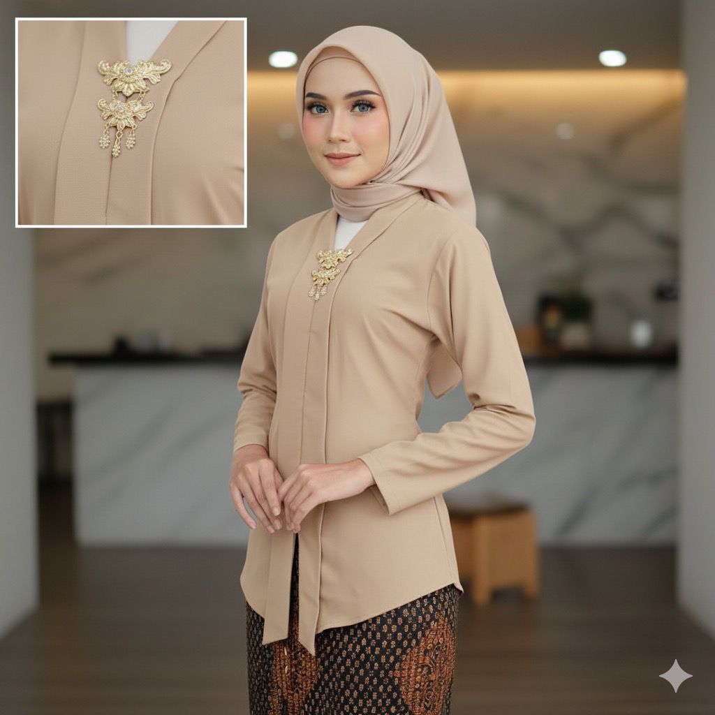 Jual Kebaya Kartini Terlaris Warna Cream IMOY COLLECTION TASIK | Shopee ...