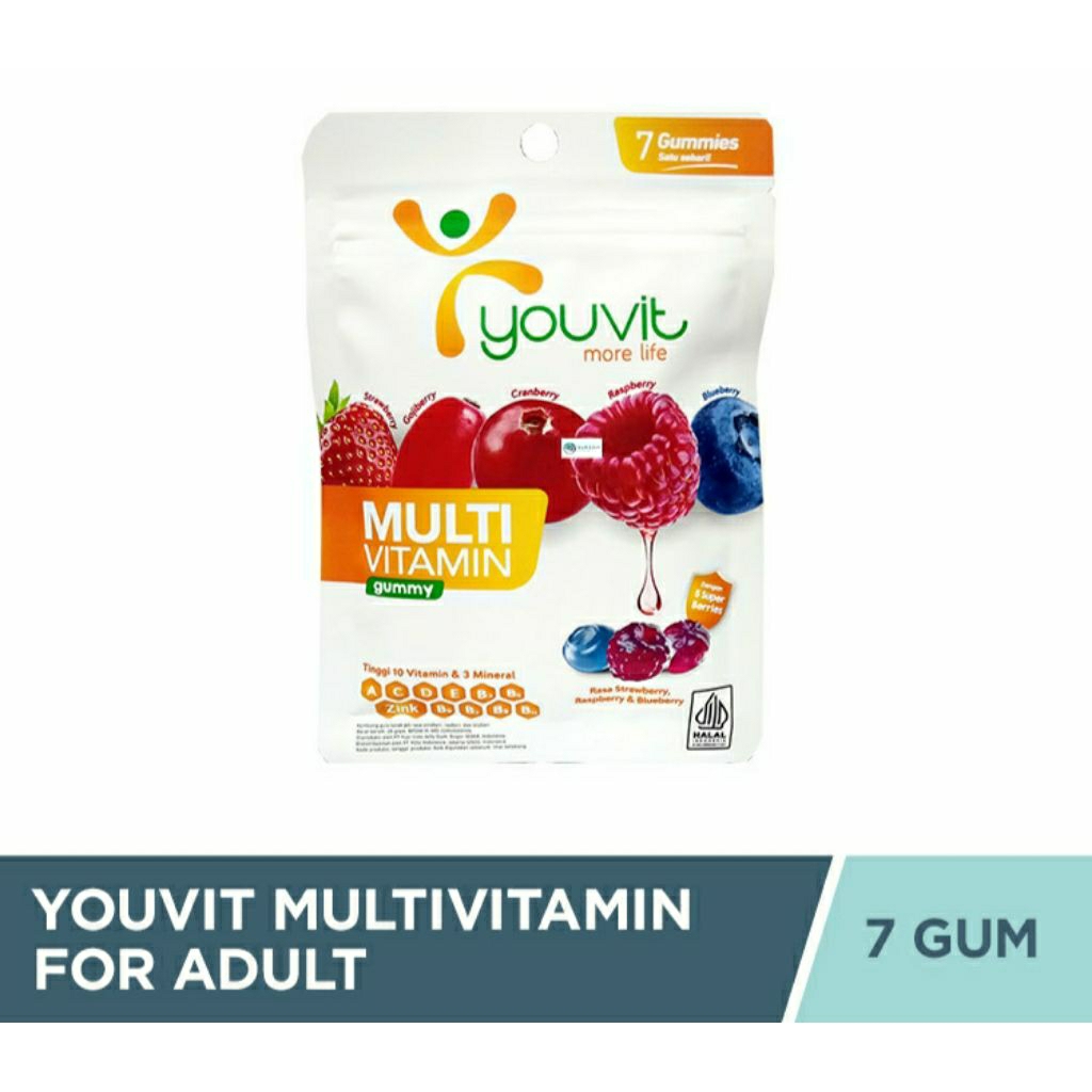 Jual { 100% original } YOUVIT Multivitamin Dewasa 7 Gummy | Shopee ...