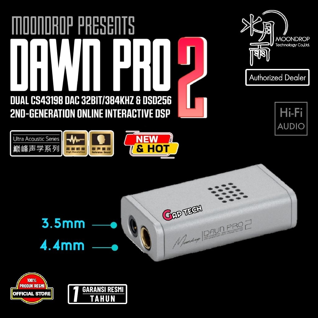 Jual MOONDROP Dawn Pro 2 / Dawn Pro2 (Gen 2) Dual CS43198 Portable ...