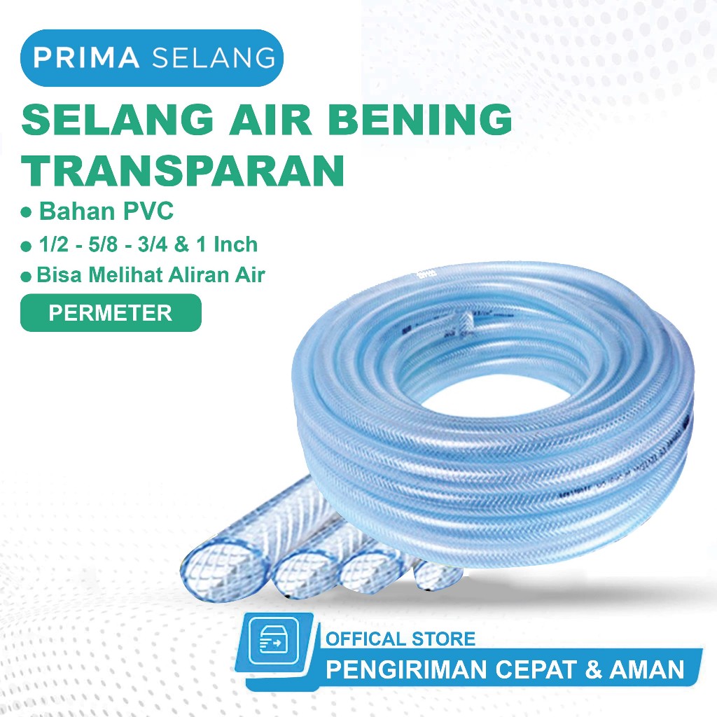 Jual Prima Selang Selang Air Permeter 1/2 5/8 3/4 1 inch Selang Benang ...