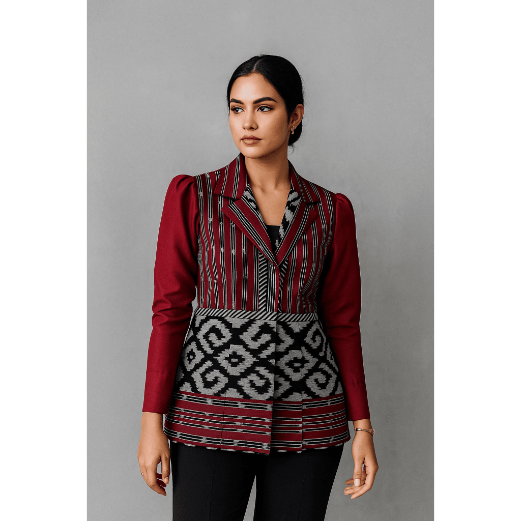 Jual Nai Tenun Jepara - Blazer Tenun Ikat Etnik Wanita – Outer Batik ...