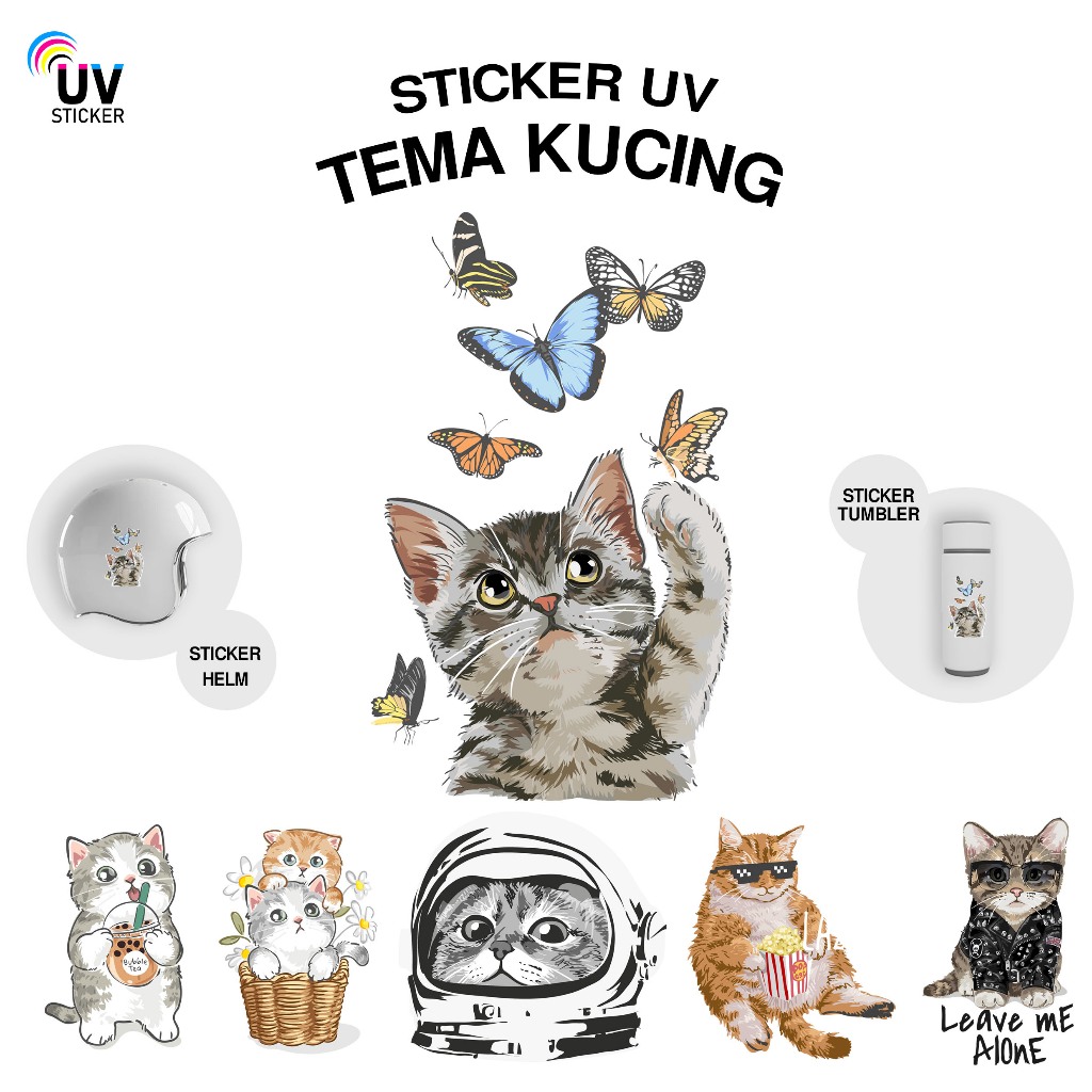 Jual STIKER UV - TEMA KUCING | STICKER UV, STICKER MOTOR, STICKER MOBIL ...