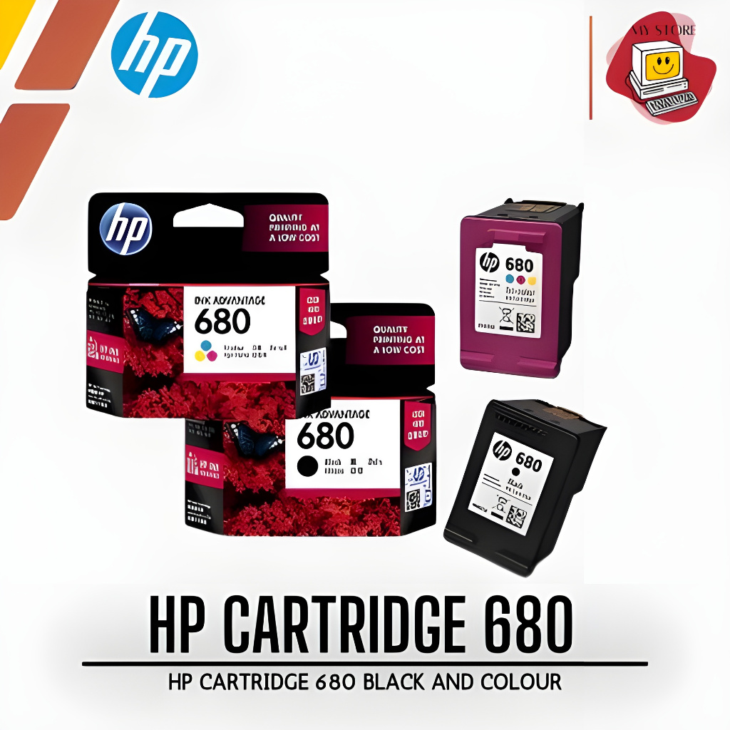 Jual HP Tinta Cartridge Printer 680 Black & Tri Colours Color Ink ...