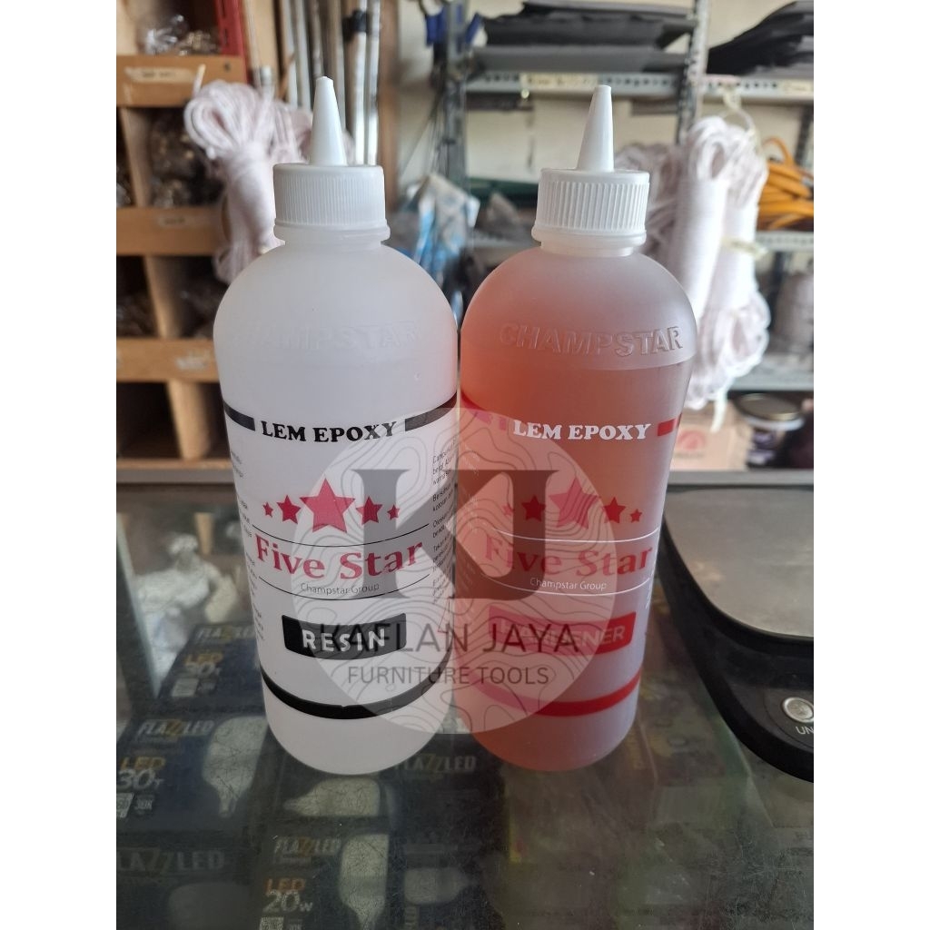Jual Lem Kayu Epoxy Five Star Kemasan Full (1,8 Kg), Besar (1,3 Kg ...