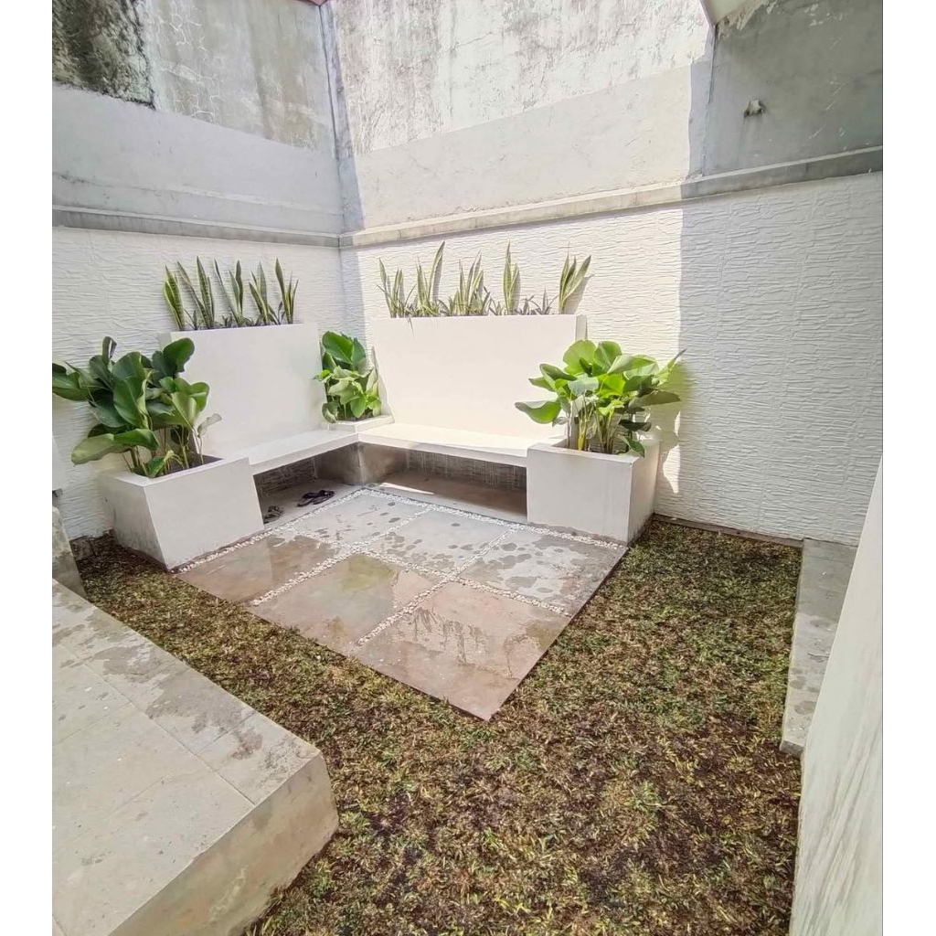 Jual bangku teras minimalis/kursi taman cor beton outdoor indoor ...