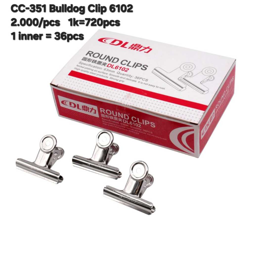 Jual Metal T Bar Bulldog Clip Klip Penjepit Kertas Dokumen Silver ...