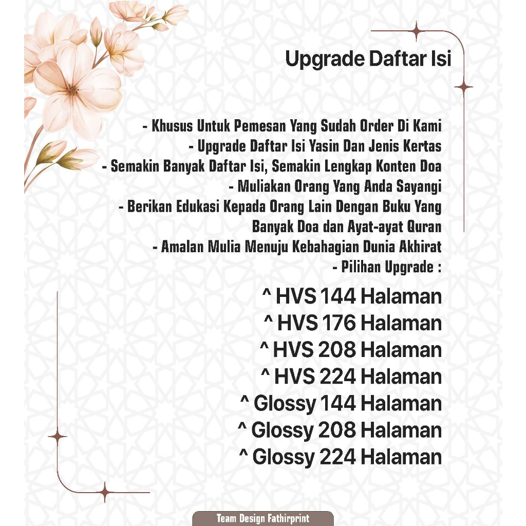 Jual [Khusus Pesanan] Upgrade Daftar Isi Yasin dan Jenis Kertas ...