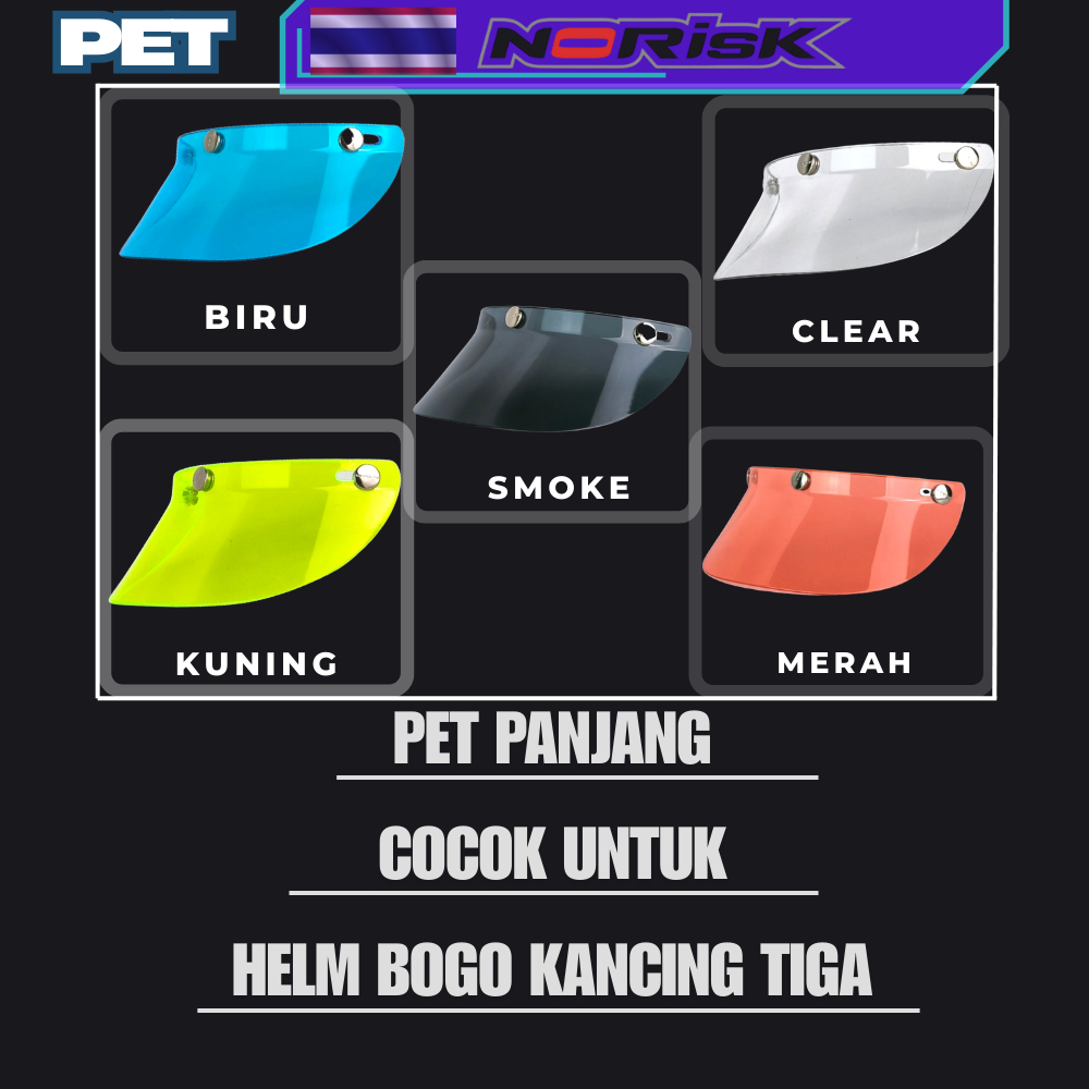 Jual Pet Helm Transparan | Model Panjang | Merk Norisk | Shopee Indonesia