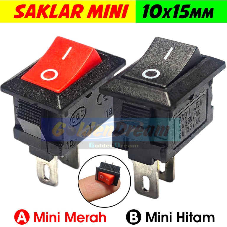 Jual Saklar Power Kecil 10mm x 15mm Rocker Switch dengan 2 kaki 10x15mm ...