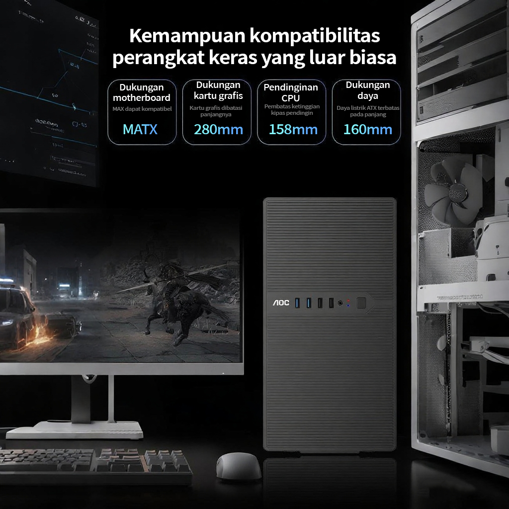 Jual AOC Intel I3 I5 I7 PC Gaming Full Set Mini Komputer Desktop Cocok ...