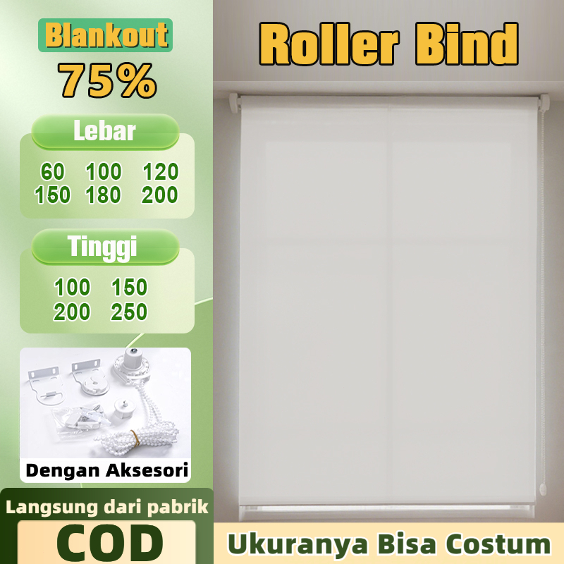 Jual Roller Blind Jendela Ready Stock Tirai Gulung Bisa Custom Ukuran ...