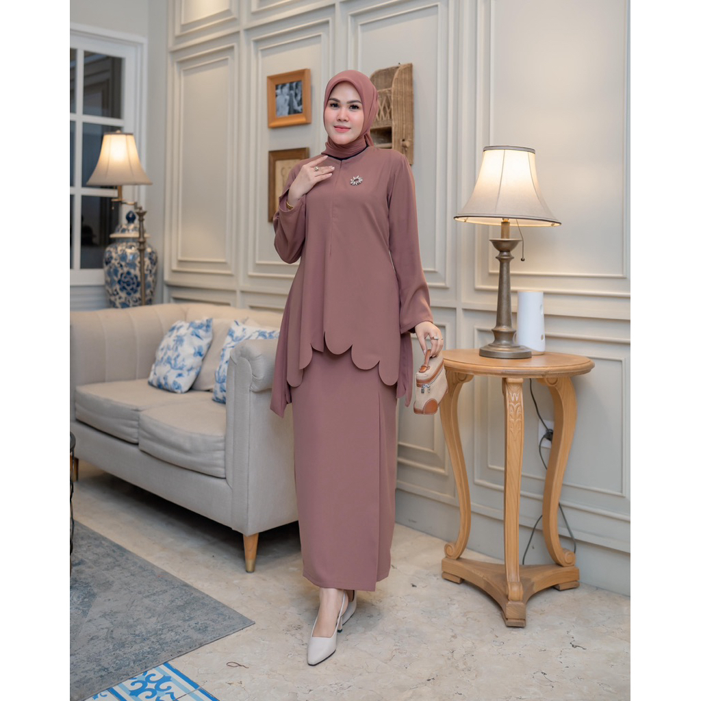 Jual One Set Melayu Slavina Lacer Cut Baju Kurung Melayu Terbaru ...