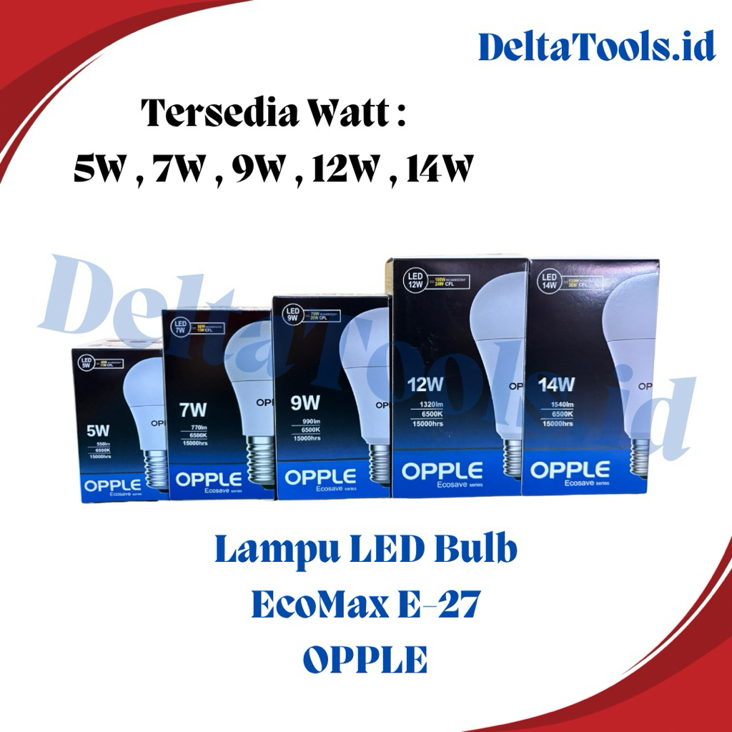 Jual OPPLE Lampu LED Bulb ECOSAVE 5W 7W 9W 12W 14W Watt Bohlam 6500K ...