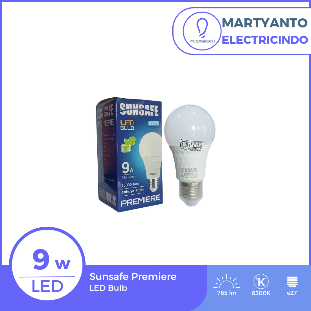 Jual Lampu LED Bulb Sunsafe Premiere 9 Watt Warna Putih | Shopee Indonesia