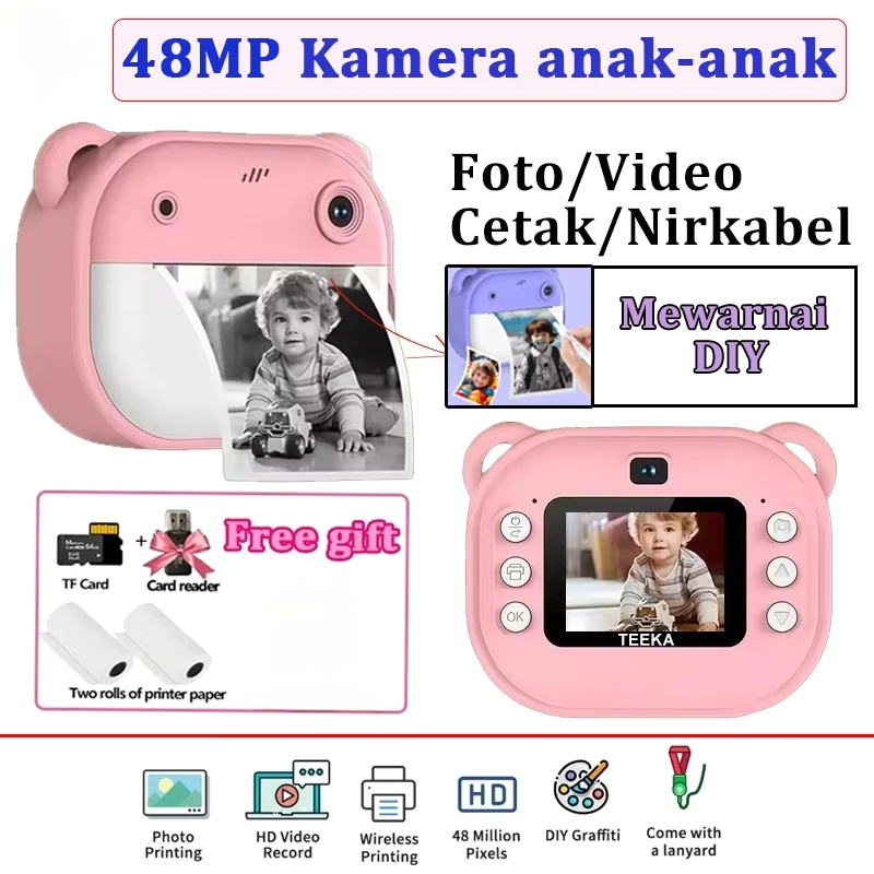 Jual Digital Print Kamera 2 inch 48MP Portable Mini Printer Dengan ...