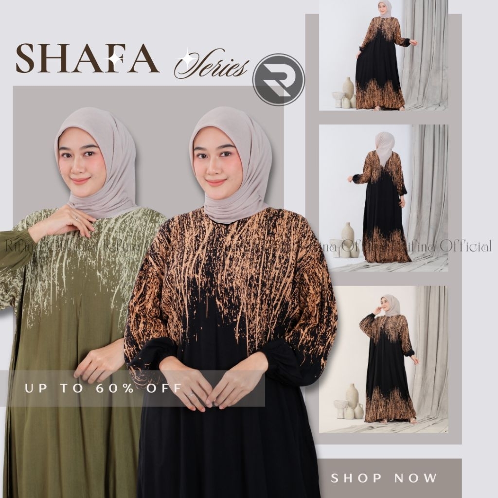 Jual Rifina Shafa Dress Baju Gamis Rayon Wanita Premium | Shopee Indonesia