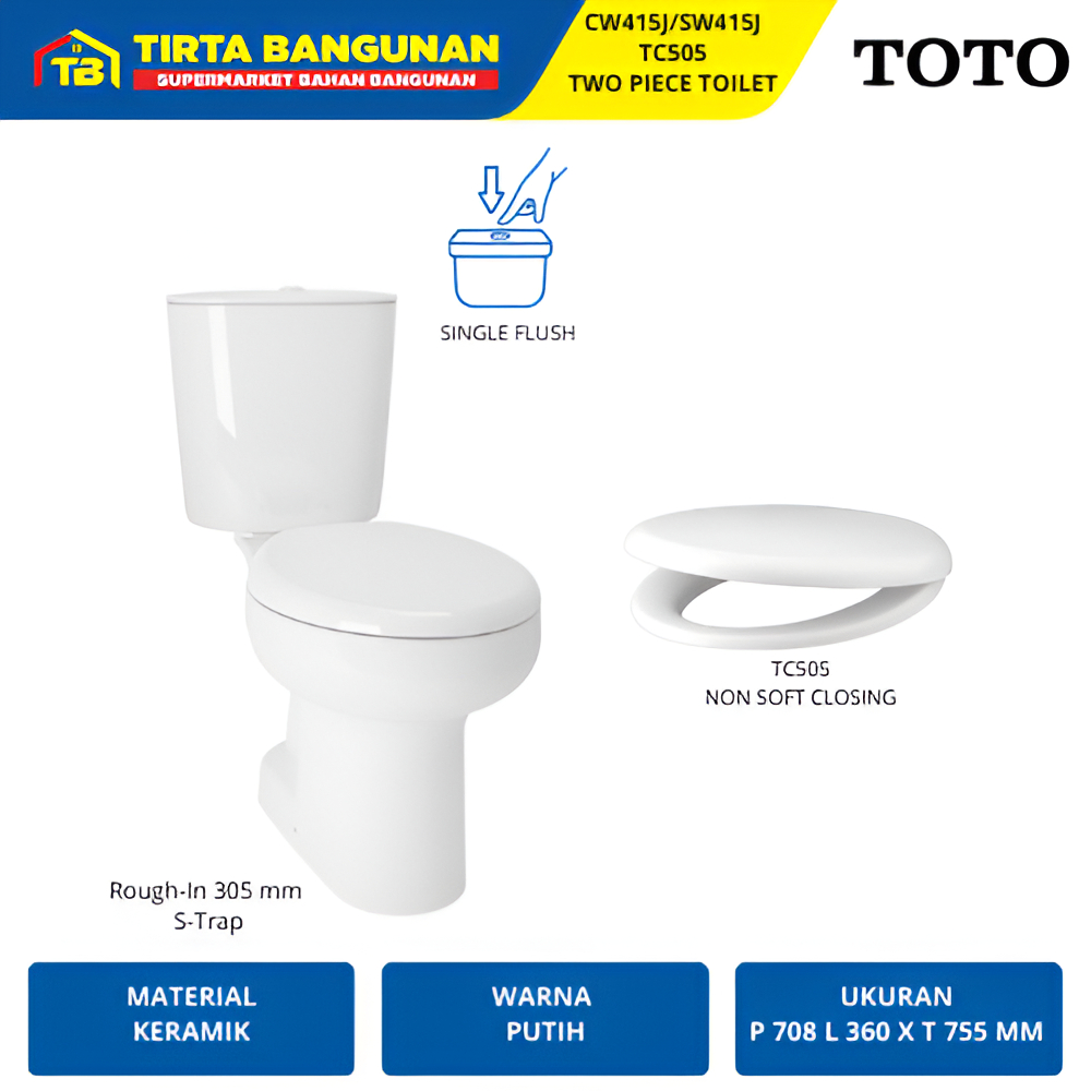 Jual TOTO CW415J / SW415JP TC505 CLOSET / TOILET / WC DUDUK WC DUDUK ...