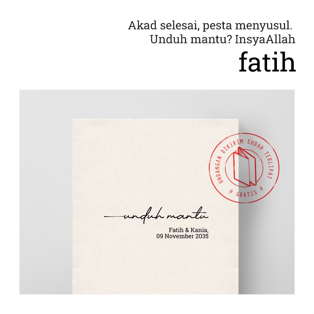Jual FATIH Undangan Nikah Muslim Minimalis — Insya Allah, Elegan & Simple by Notedo | Shopee ...