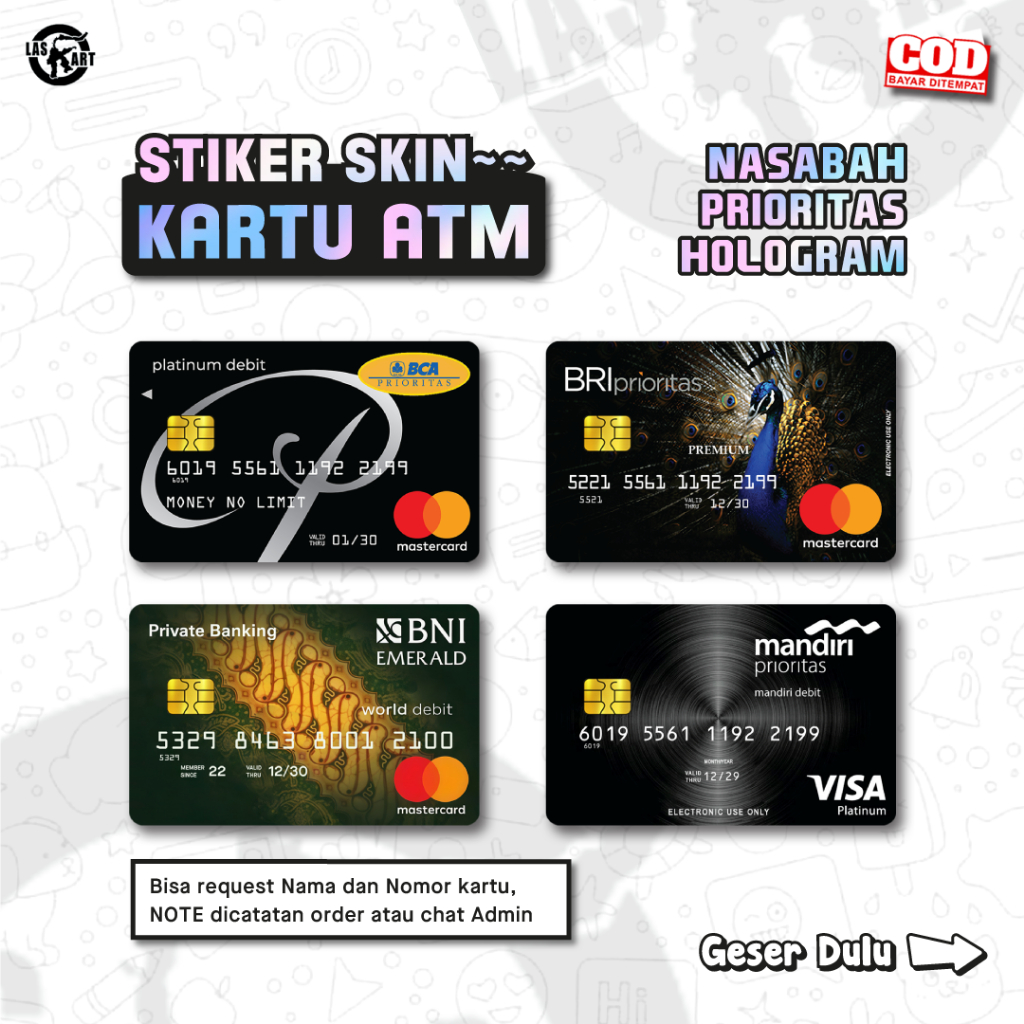 Jual HOLOGRAM STIKER ATM NASABAH PRIORITAS || BCA || BNI EMERALD || BRI ...